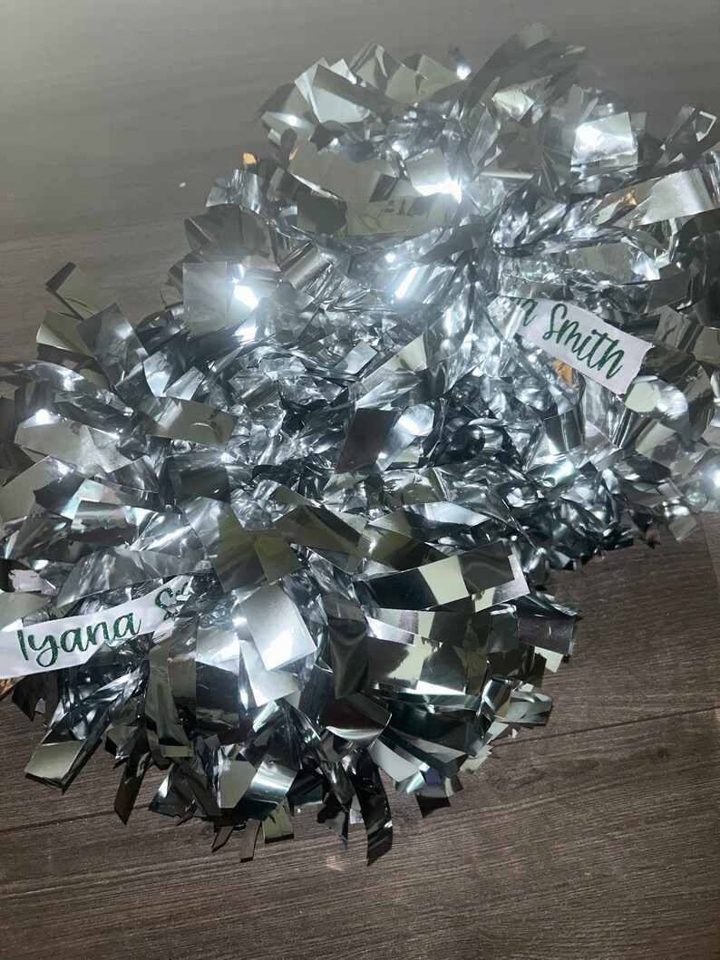Pom Pom Name Tags | Set of 2, Cheer Name Tags - Etsy