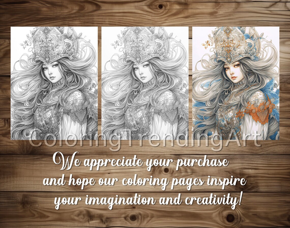 25 Elemental Goddesses Grayscale Coloring Pages for Adults - Etsy