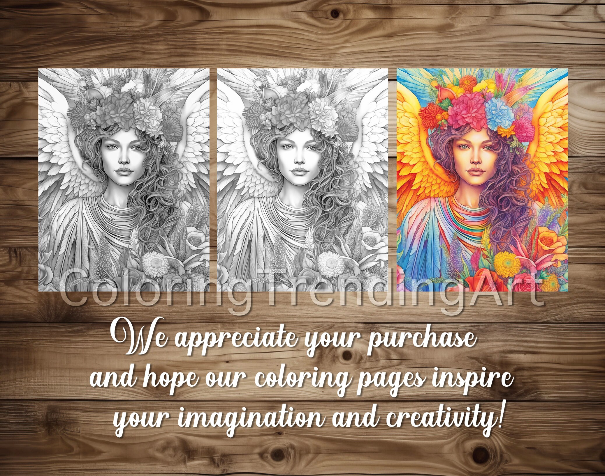 25 Archangels of God Grayscale Coloring Pages for Adults - Etsy