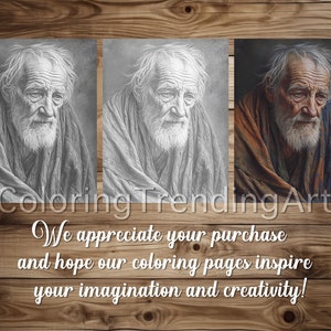 25 Lonely Old People Angels Grayscale Coloring Pages for Adults ...