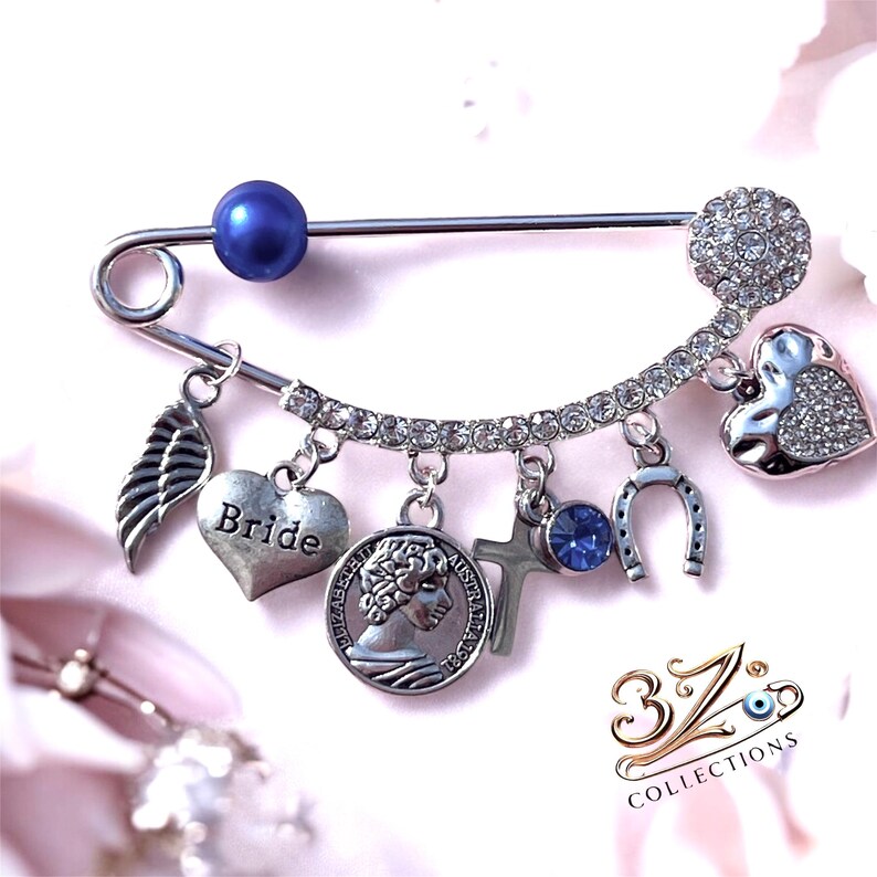 Custom Bridal Pin | Something Blue, Borrowed & Old | Personalized ...
