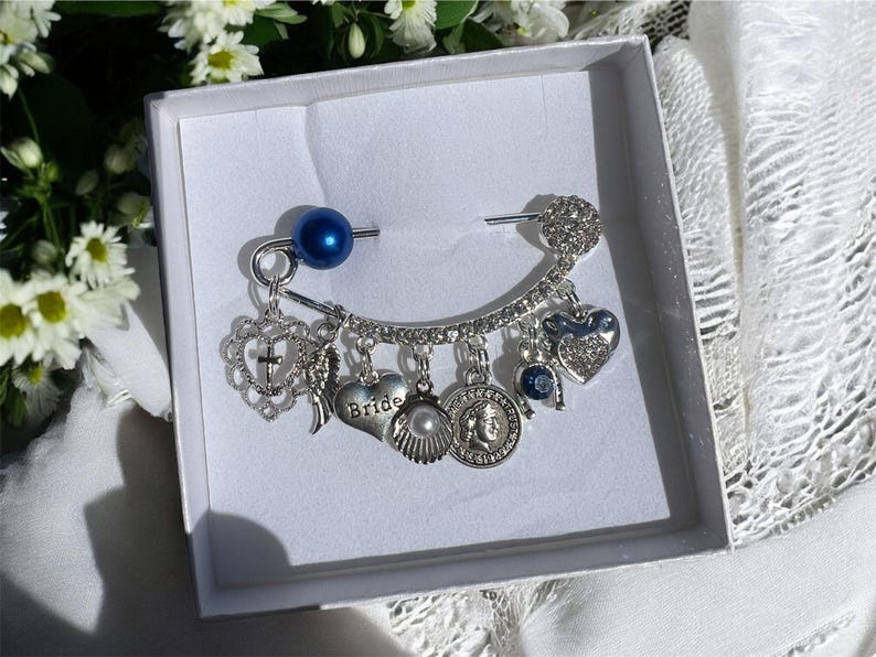 Custom Bridal Pin | Something Blue, Borrowed & Old | Personalized ...