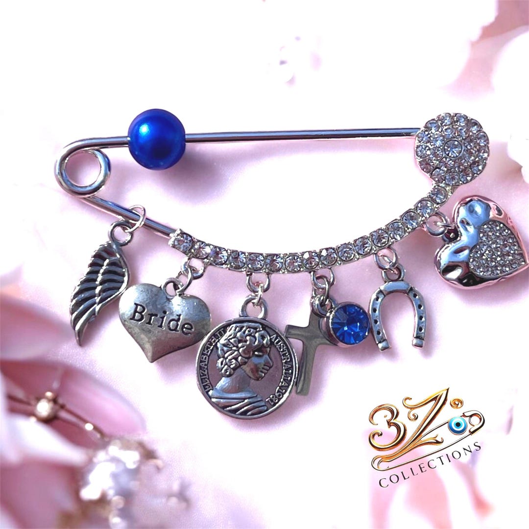 Custom Bridal Pin | Something Blue, Borrowed & Old | Personalized ...
