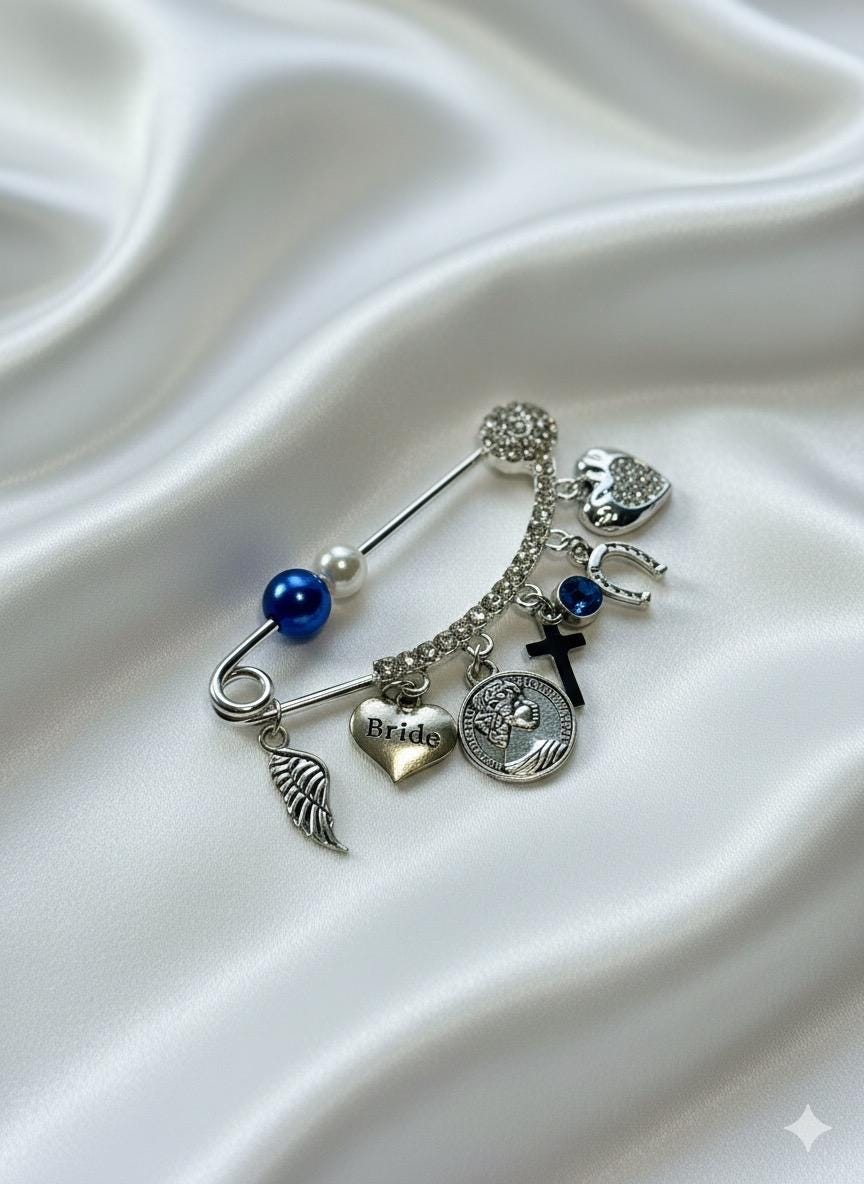 Custom Bridal Pin | Something Blue, Borrowed & Old | Personalized ...