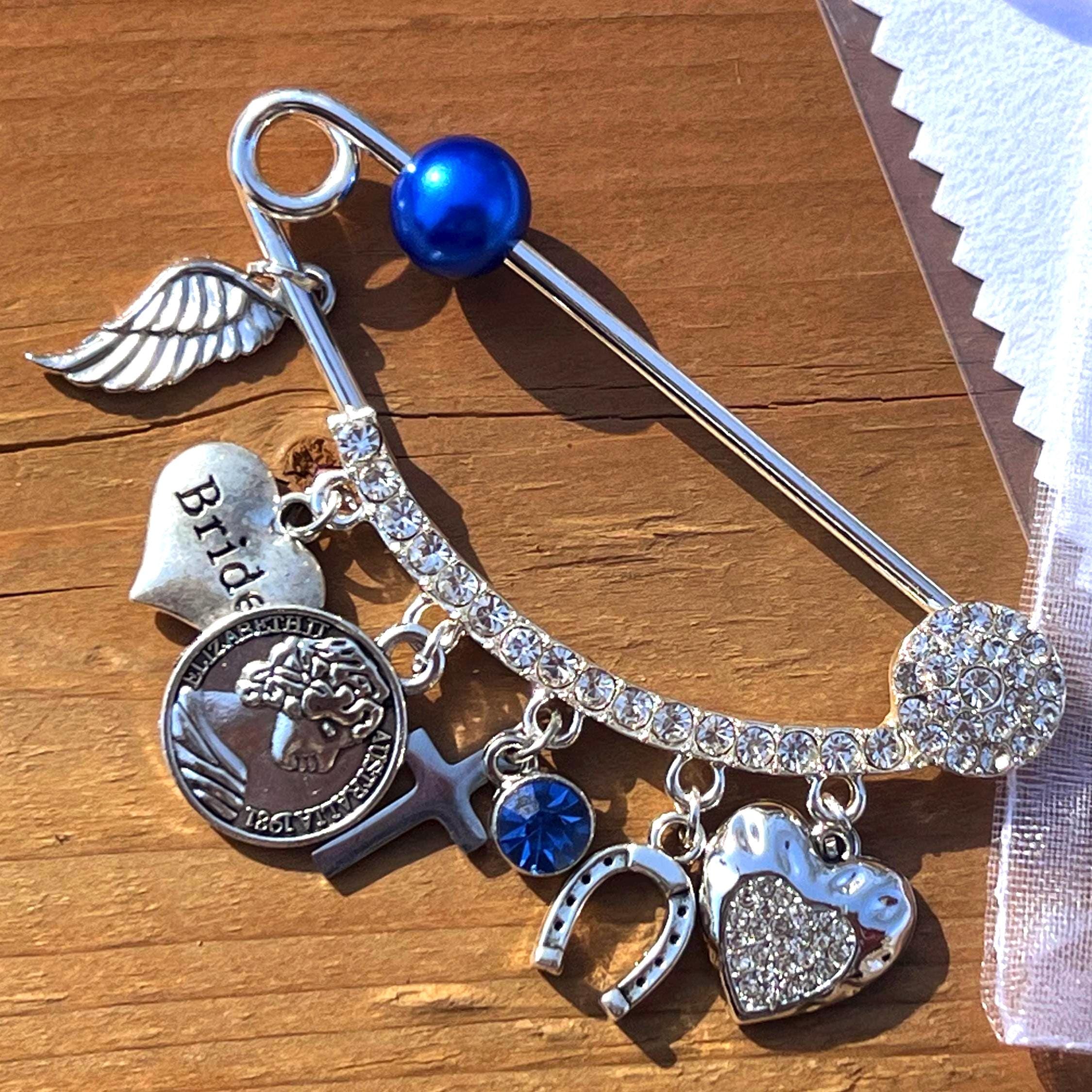 Custom Bridal Pin | Something Blue, Borrowed & Old | Personalized ...