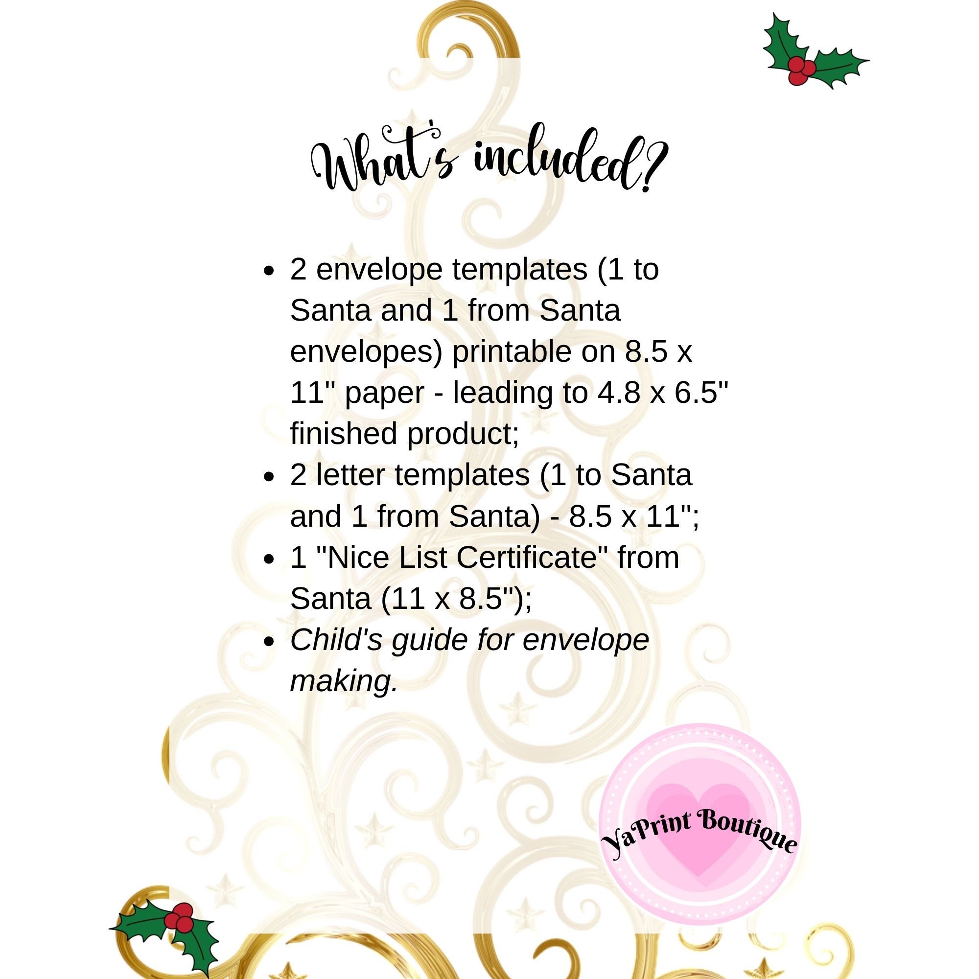 Santa Letter Kit, Editable Letter to & From Santa + Nice List ...