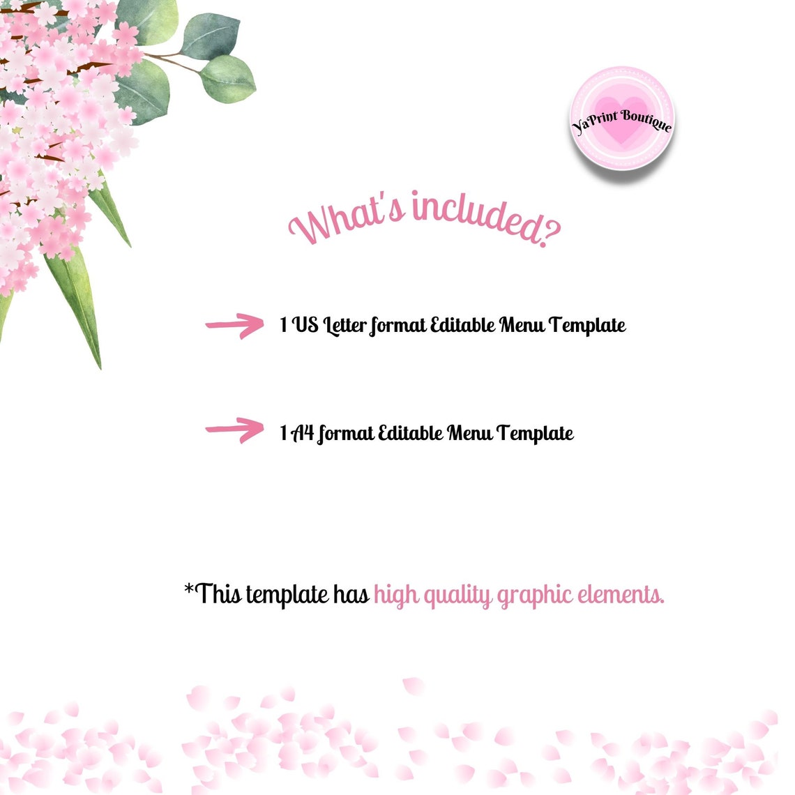 Valentine's Day Menu Template - Editable & Printable, Romantic Dinner ...