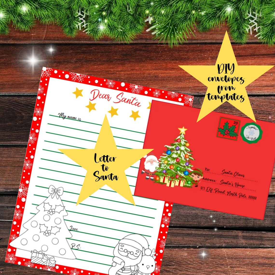 Santa Letter Kit, Editable Letter to & From Santa + Nice List ...