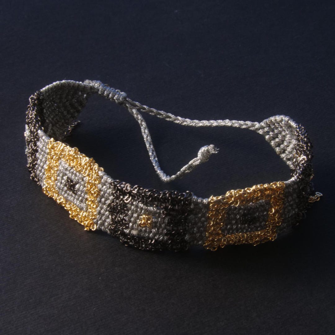 Woven Gold Plated Stainless Steel Chain Bracelet/ Adjustable Bracelet ...