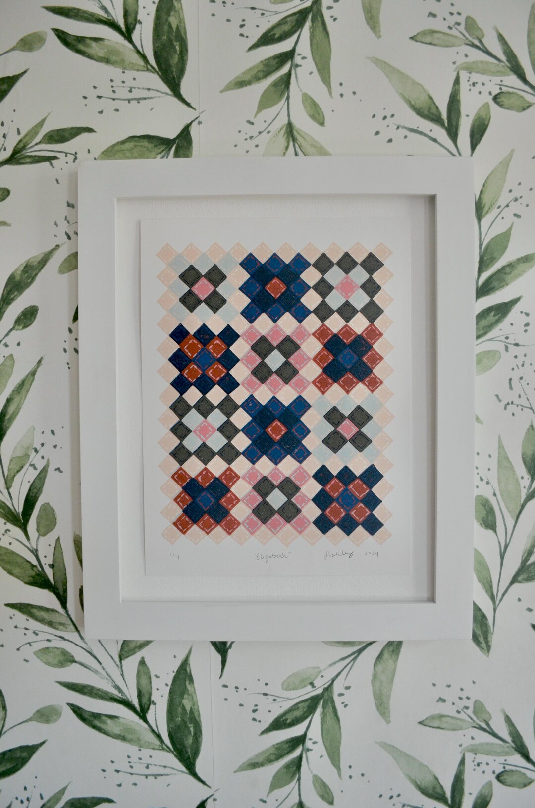 Elizabeth, 7 Layer Reduction Linocut Print - Etsy