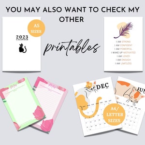2023 Minimalist Quotes Calendar, Printable Vertical Pages Monthly in ...
