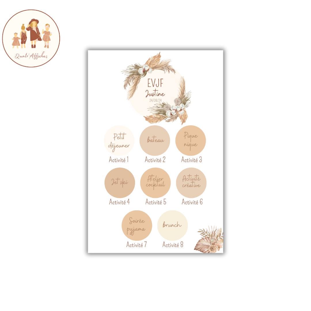 Personalized Hen Party Program Card to Scratch, Personalized Bride ...