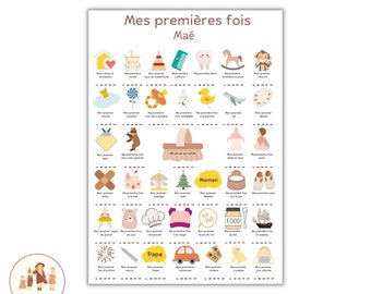 Mes premières fois, affiche première fois bébé, date importante bébé ...