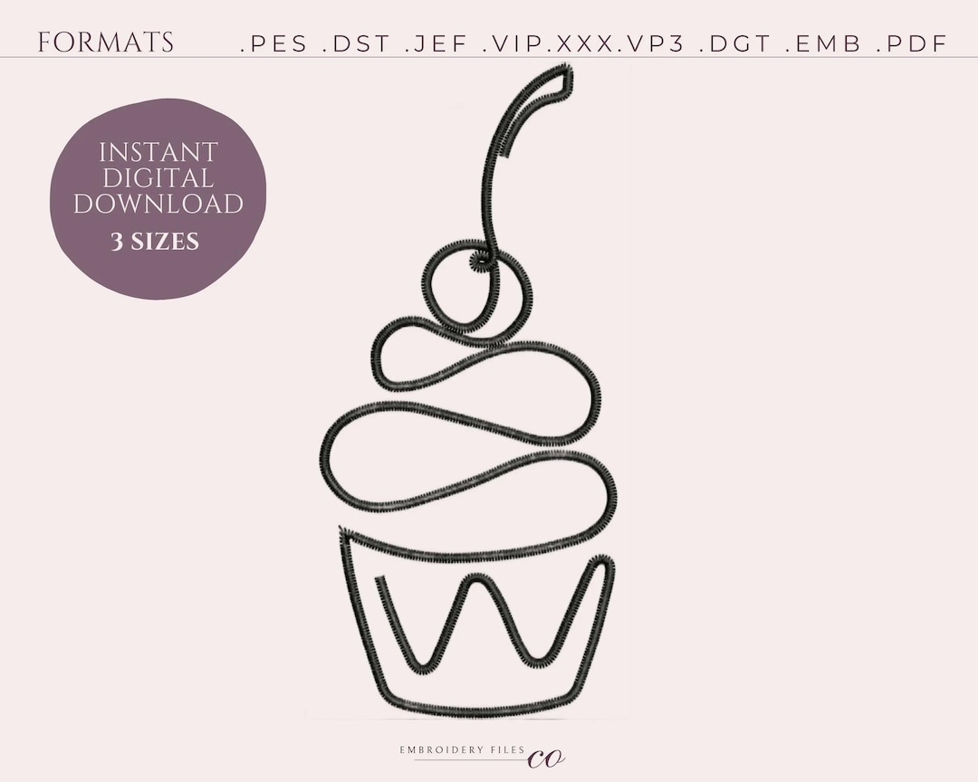 Pastry Embroidery Design. Cupcakeembroidery for Machine. Food ...