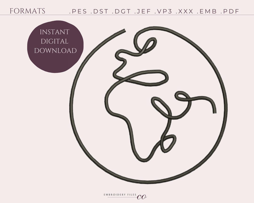 World Map Embroidery Design: Travel Embroidery Pattern (digital ...