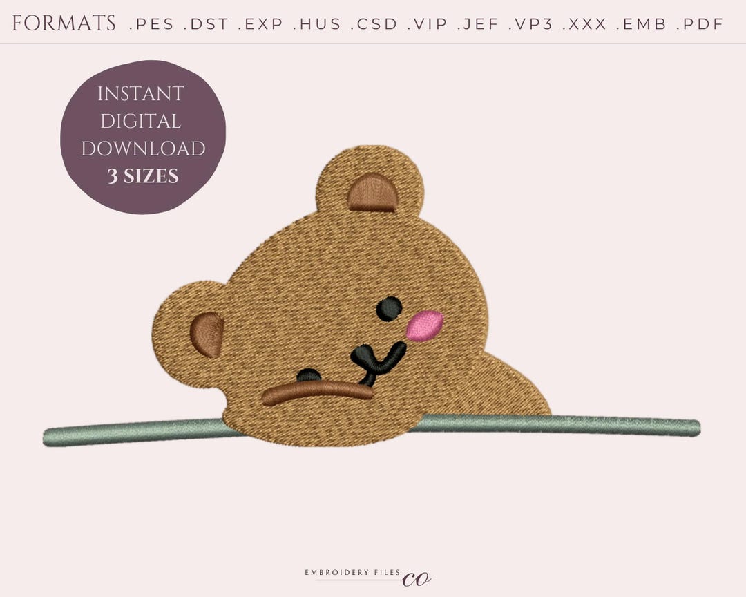 Cute Bear Embroidery Designs. Teddy Embroidery for Kid. Teddy Bear PES ...