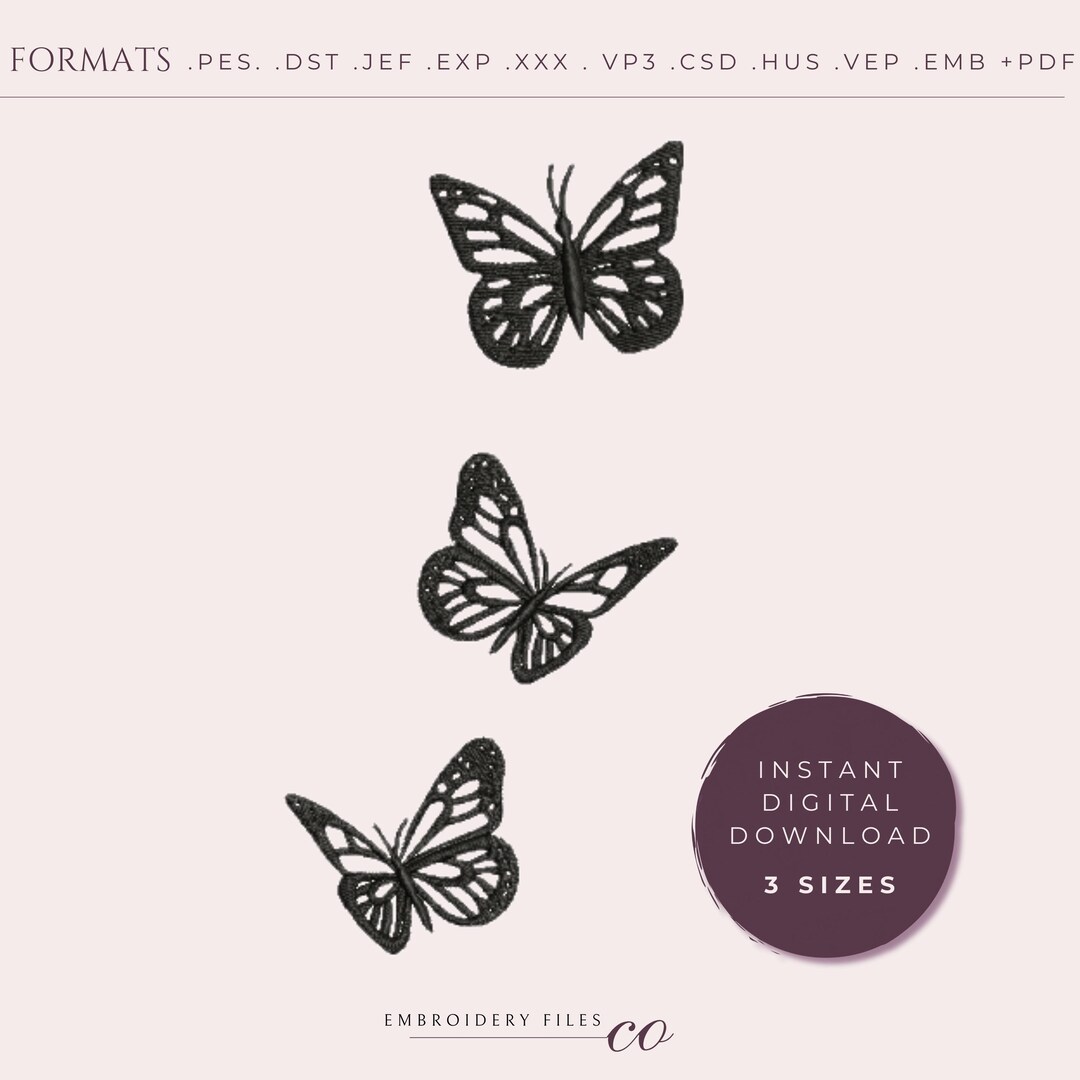 Embroidery Designs Butterfly. Butterfly Embroidery Pattern. Butterfly ...