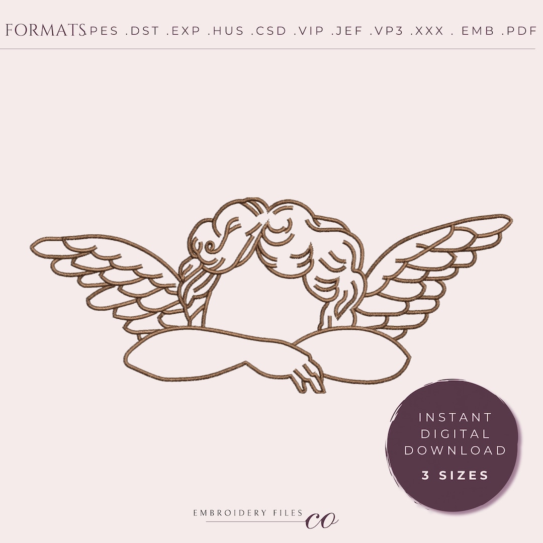 Little Angel Embroidery Designs. Cherub Embroidery. Angel PES and DST ...