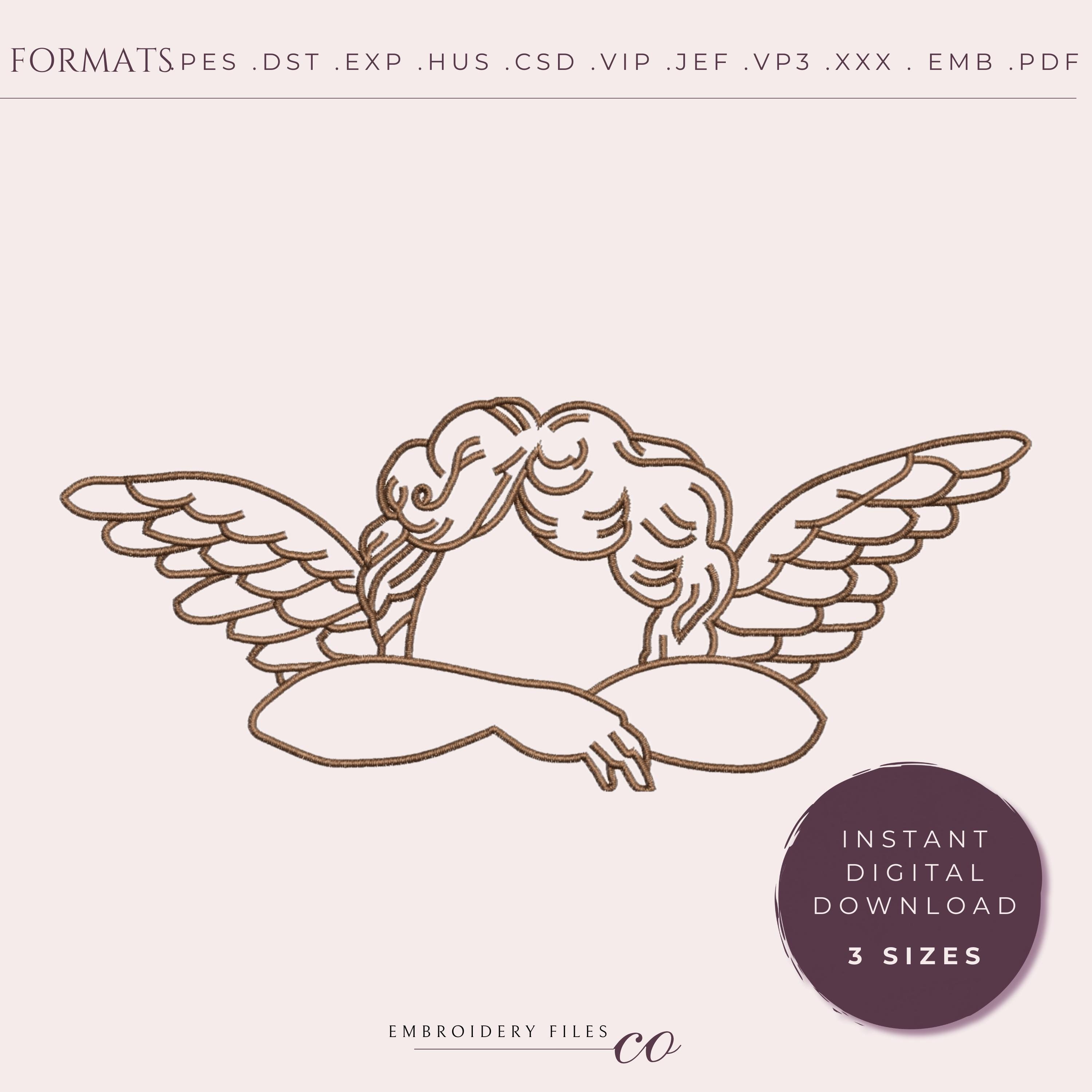 Little Angel Embroidery Designs. Cherub Embroidery. Angel PES and DST ...