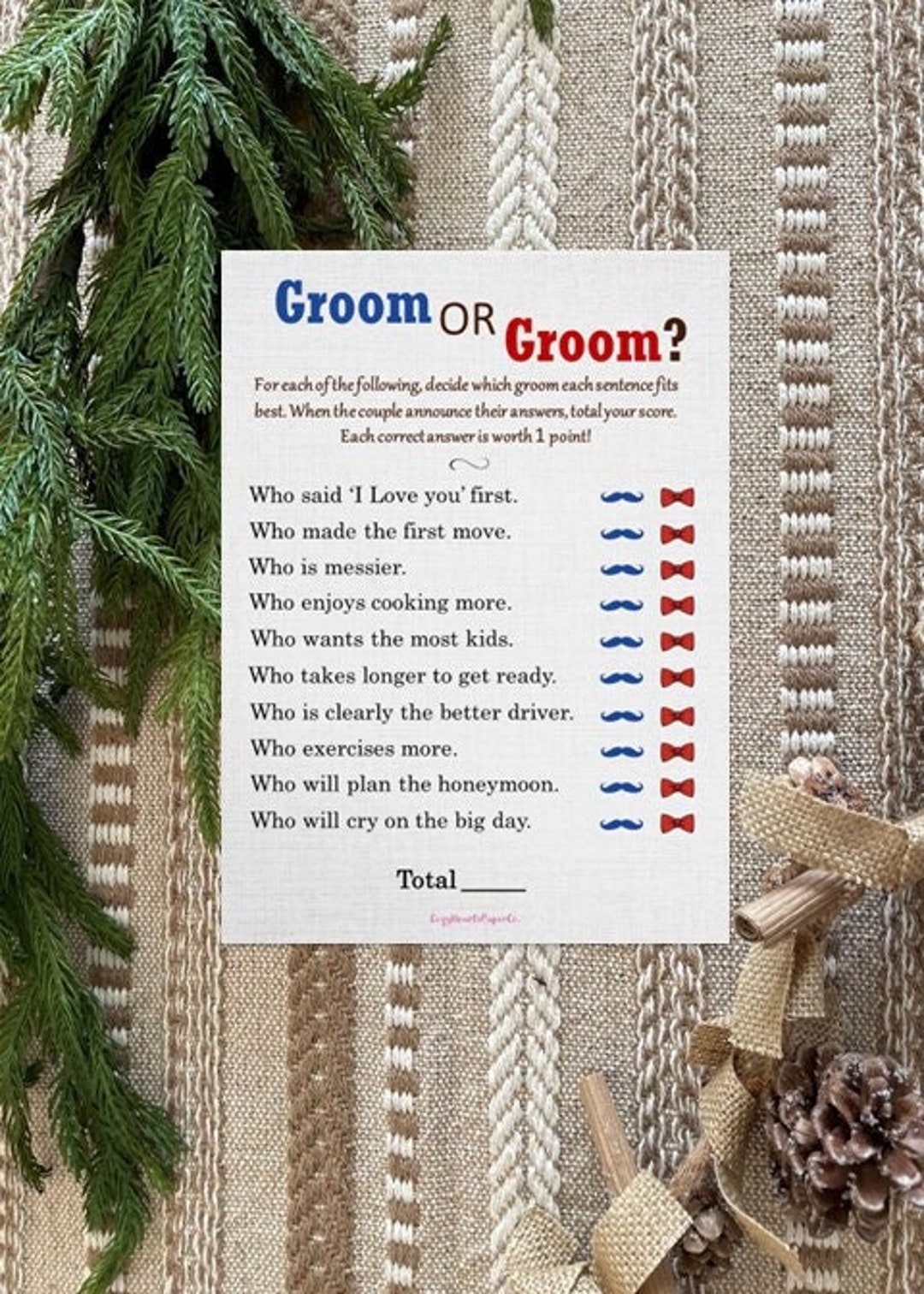 Groom or Groom Wedding Shower Game . Printable Wedding Shower Game ...