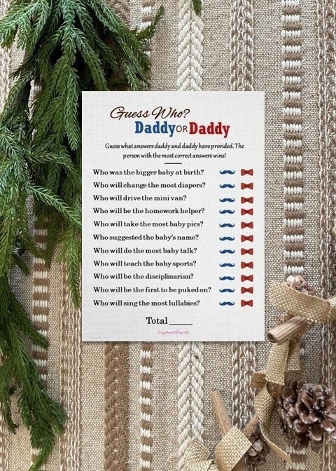 Guess Who Daddy or Daddy Game . Guess Who Daddy or Daddy Baby Shower ...