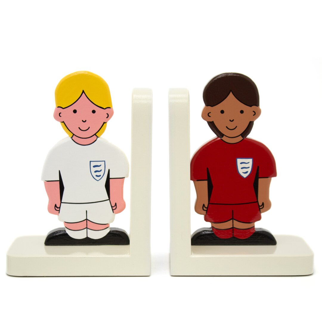 Female Footballer Wooden Bookends for Kids Childrens Book Ends Book ...