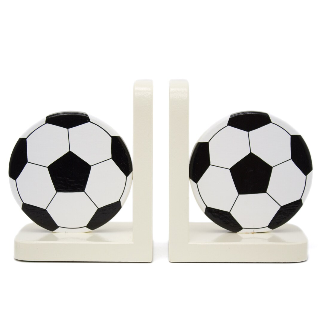 Football Soccer Ball Wooden Bookends for Kids | Childrens Book Ends ...