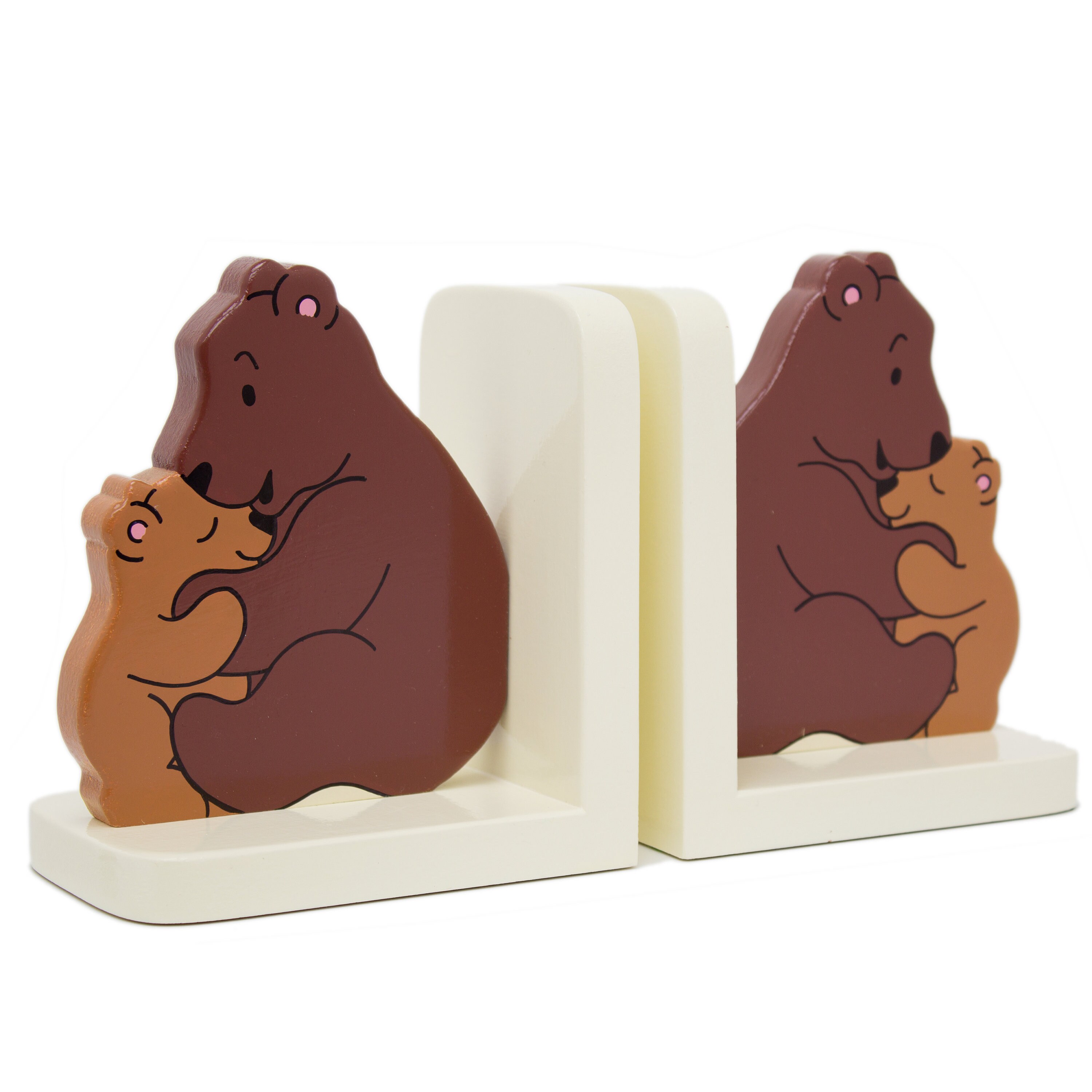 Bear Hug Wooden Bookends for Kids | Childrens Book Ends | Book Stoppers ...