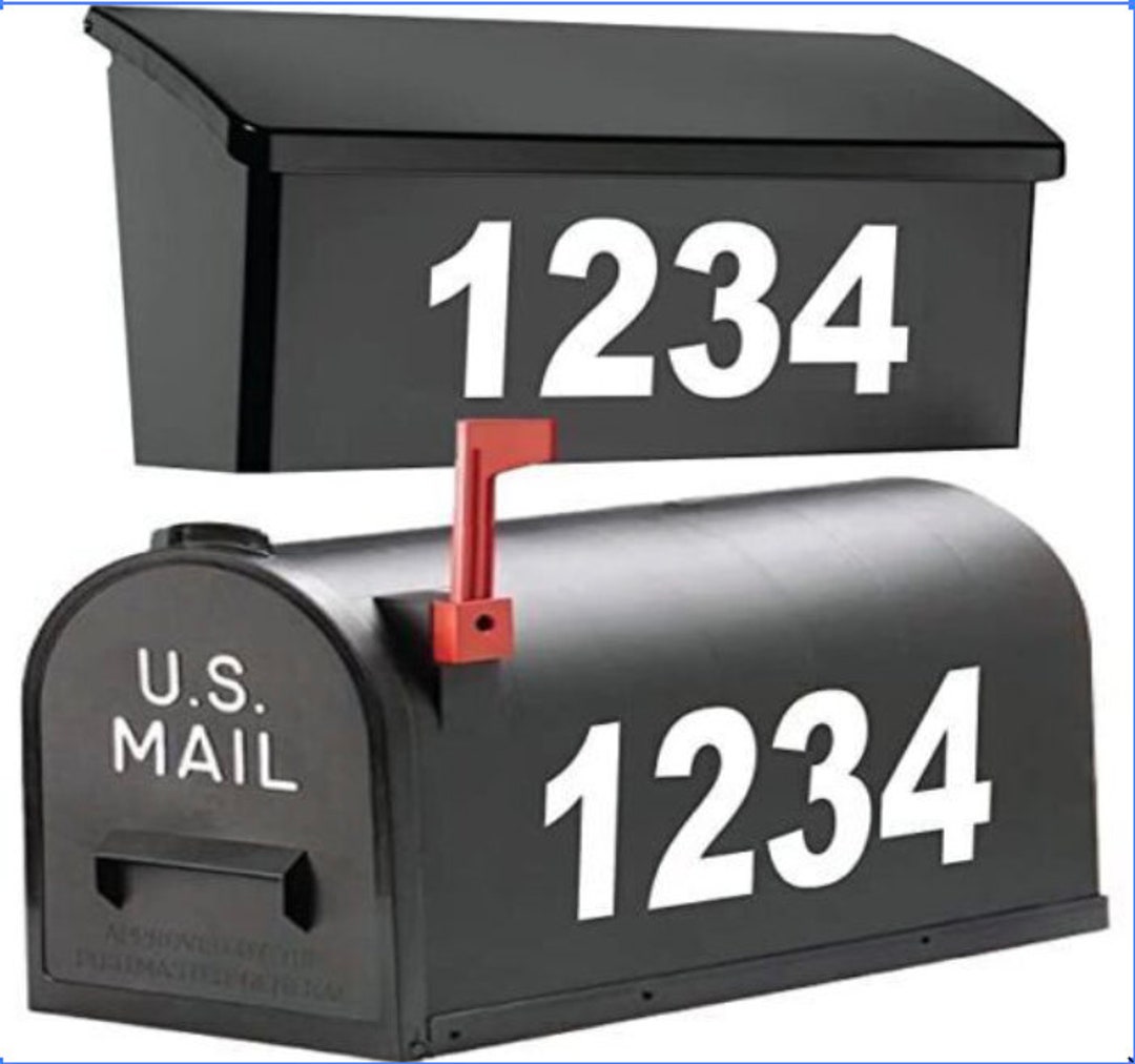 Set of 2 Custom Mailbox Numbers Vinyl Decals / Stickers - Choose Size ...