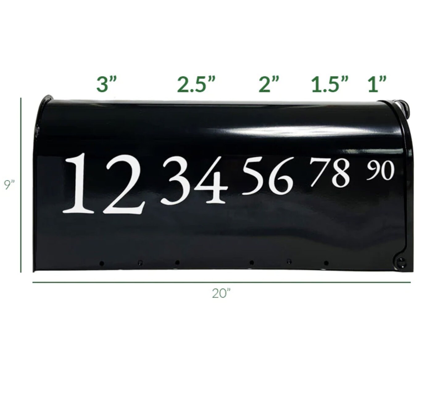 Set of 2 Custom Mailbox Numbers Vinyl Decals / Stickers - Choose Size ...