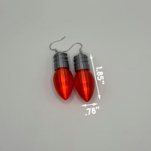 Light up Glowing LED Lightbulb Earrings • Colored Bulb • red Green Teal ...