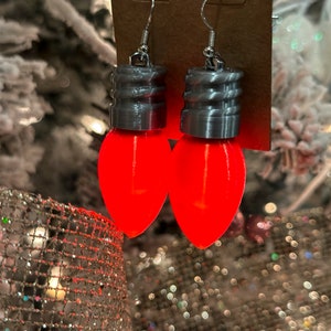 Light up Glowing LED Lightbulb Earrings • Colored Bulb • red Green Teal ...