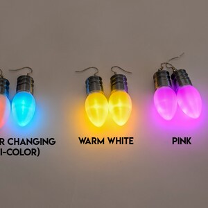 Amazing Light up Glowing Lightbulb Earrings • Custom 3D Printed Festive ...