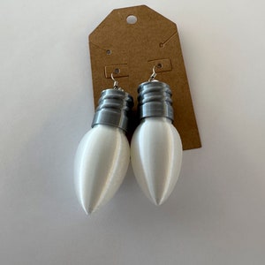 Amazing Light up Glowing Lightbulb Earrings • Custom 3D Printed Festive ...
