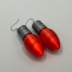 Light up Glowing LED Lightbulb Earrings • Colored Bulb • red Green Teal ...
