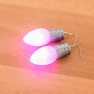 Amazing Light up Glowing Lightbulb Earrings • Custom 3D Printed Festive ...