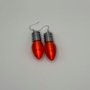 Light up Glowing LED Lightbulb Earrings • Colored Bulb • red Green Teal ...