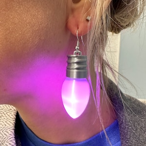 Amazing Light up Glowing Lightbulb Earrings • Custom 3D Printed Festive ...