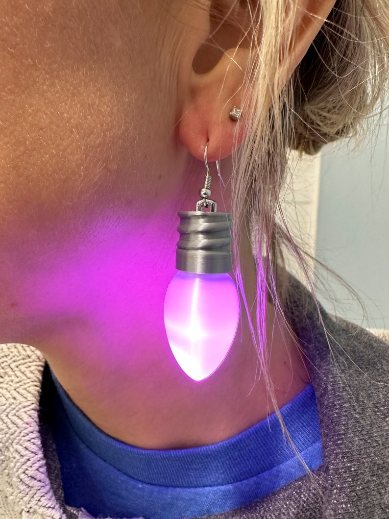 Amazing Light up Glowing Lightbulb Earrings Custom 3D - Etsy