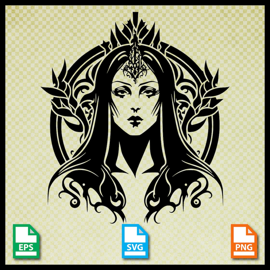 Gothic Priestess Svg, Gothic Eps, Silhouette Cameo4, Cricut, Cut File ...