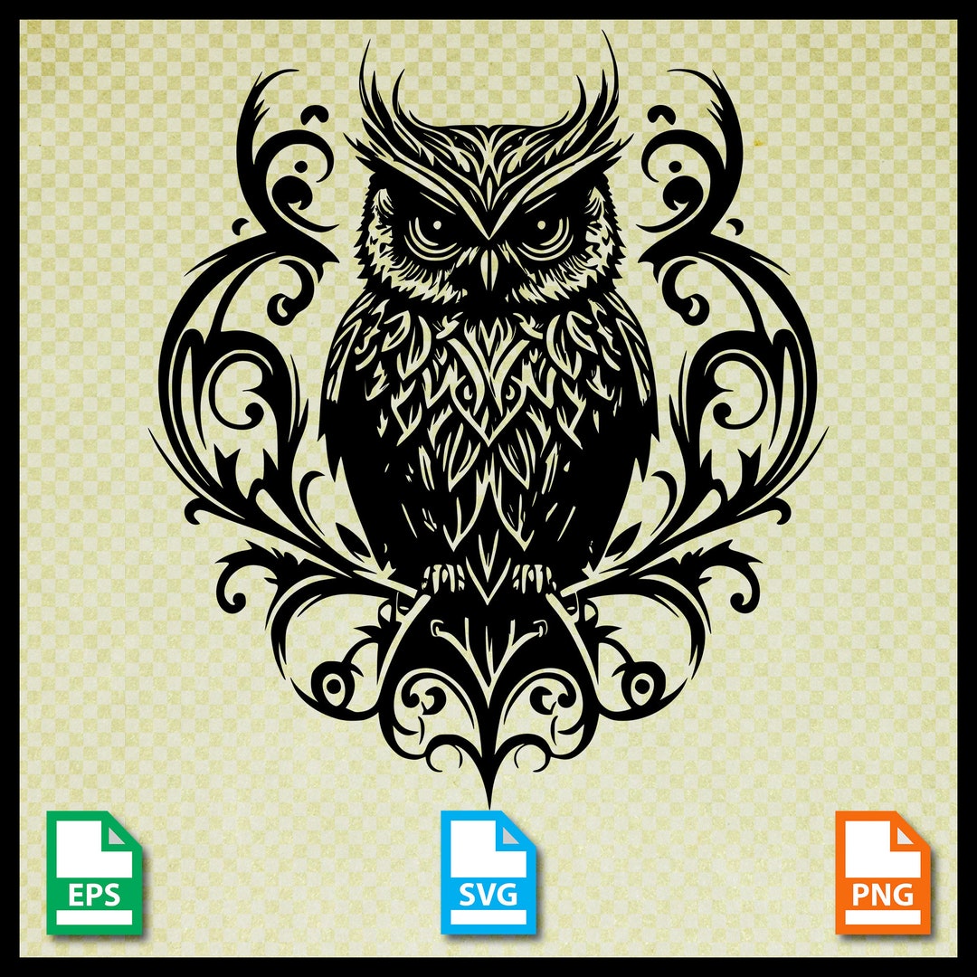 Gothic Owl, Svg, Download Eps, Silhouette Cameo4, Cricut, Cut File ...