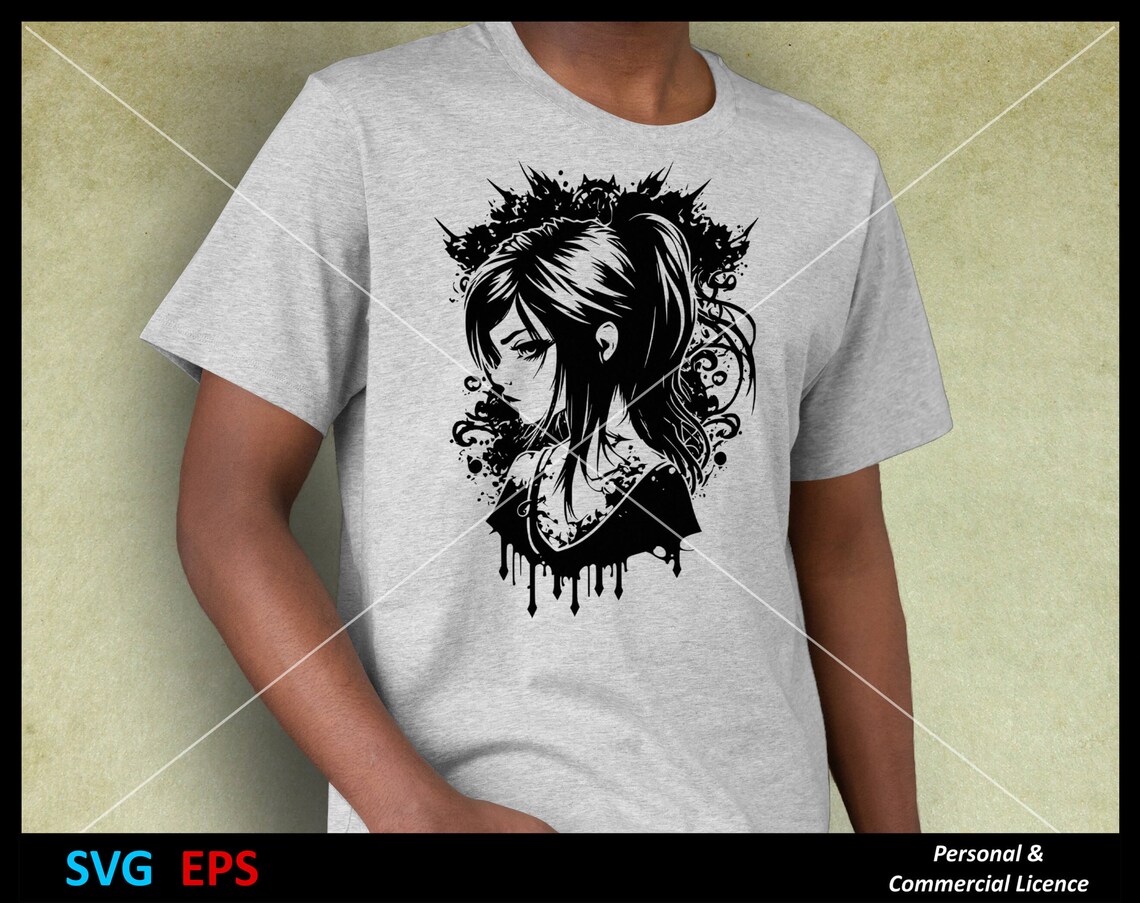 Goth Girl Svg Gothic Eps Silhouette Cameo4 Cricut Cut - Etsy