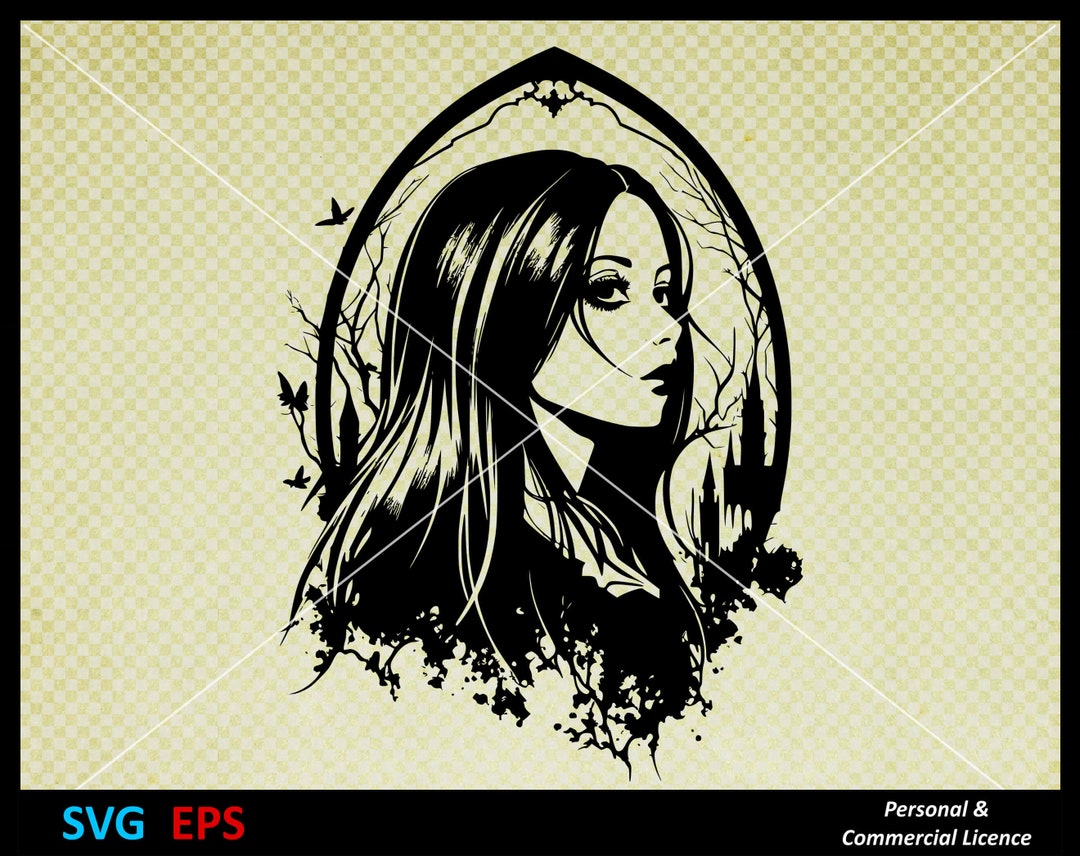 Goth Girl Svg Gothic Eps Silhouette Cameo4 Cricut Cut - Etsy
