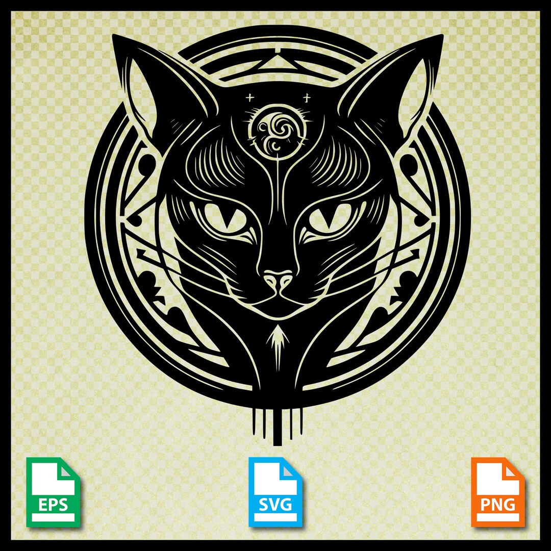Gothic Black Cat Svg, Silhouette Cameo, Cricut, Cut File, Cat Graphic ...