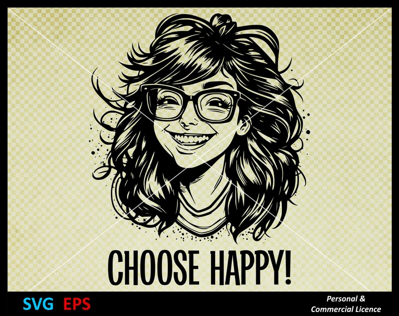 Choose Happy Svg Silhouette Cameo Cricut Positive Message - Etsy