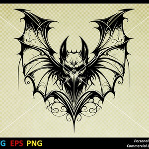 Gothic Bat Svg, Gothic Eps, Silhouette Cameo4, Cricut, Cut File ...