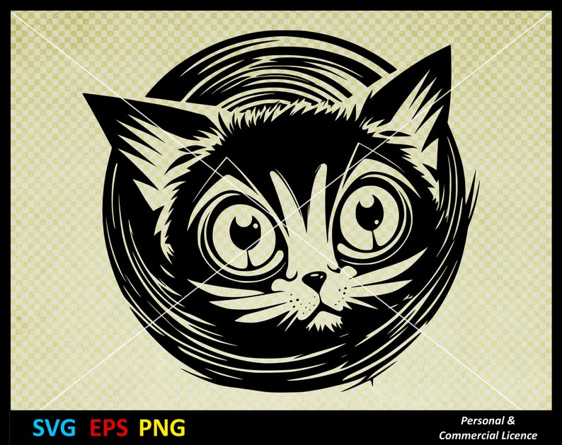 Staring Cat Svg Feline Png Printable Digital Download - Etsy