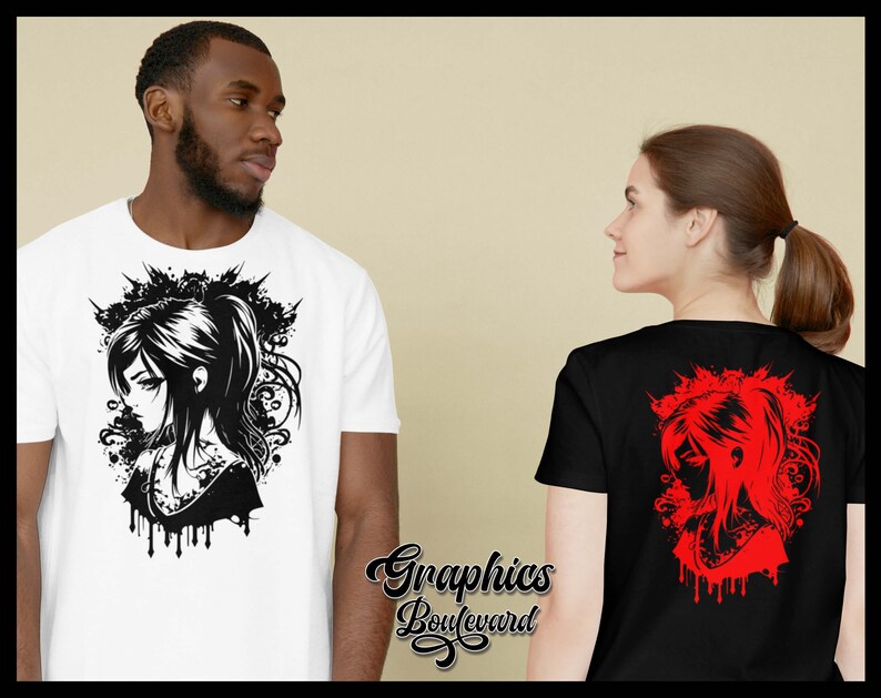 Goth Girl Svg Gothic Eps Silhouette Cameo4 Cricut Cut - Etsy