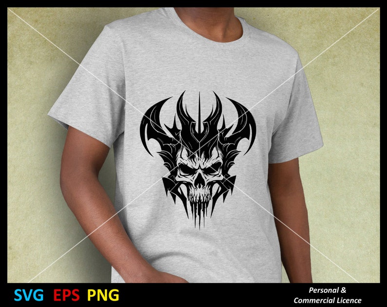 Gothic Demon Skull Svg Gothic Eps Silhouette Cameo4 Cricut - Etsy