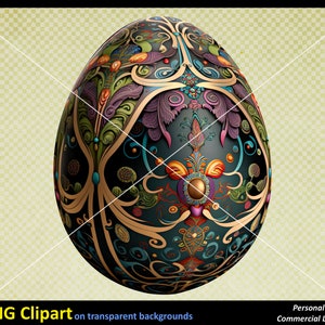 Easter Eggs Clipart Png, Six Images, Folk Art Painted, Spring Season ...